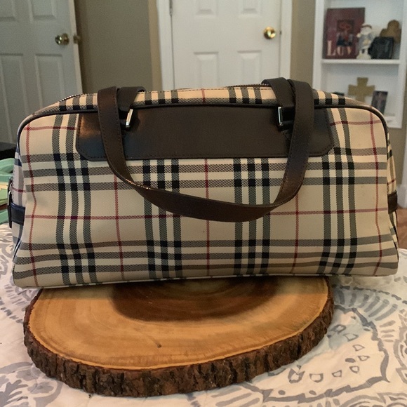 Burberry | Bags | Burberry Check Canvas And Leather Shoulder Bag | Poshmark